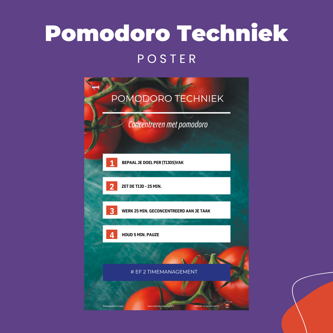 Poster - Pomodoro techniek - Onderwijscentrum Opnij